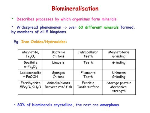 Biomineralisation