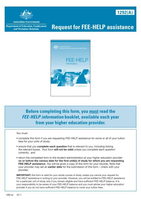 Request for FEE-HELP assistance