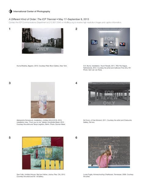 Contact Sheet PDF - International Center of Photography