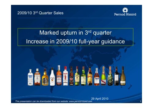 Champagnes: improvement in Q3 - Pernod Ricard