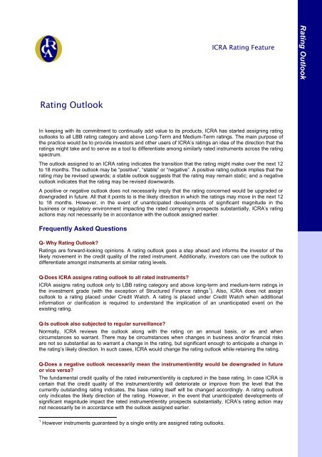 Rating Outlook - ICRA