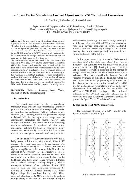 A Space Vector Modulation Control Algorithm For Vsi