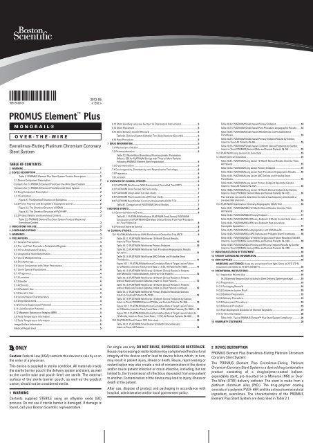 PROMUS Elementâ ¢ Plus - Boston Scientific