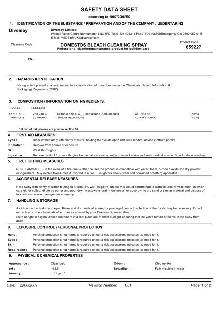 MSDS data sheet