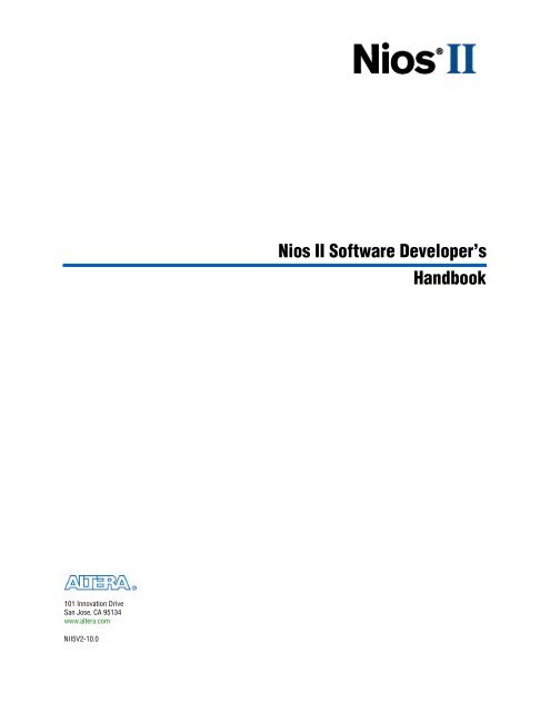 Nios II Software Developer's Handbook - ECE