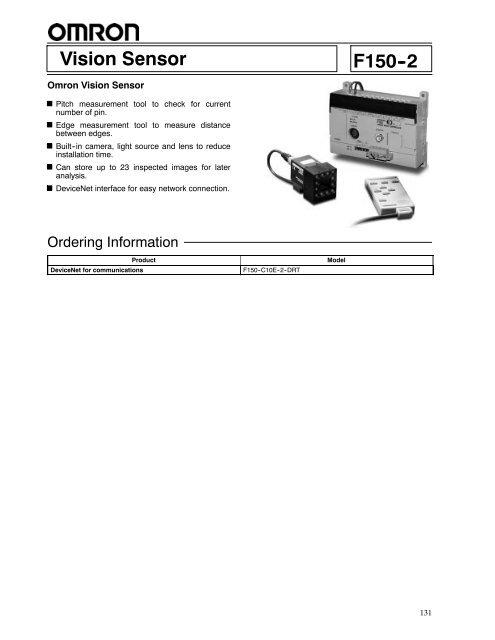 Vision Sensor F150--2 - Omron