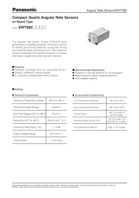 Compact Quartz Angular Rate Sensors Type: EWTS82))))