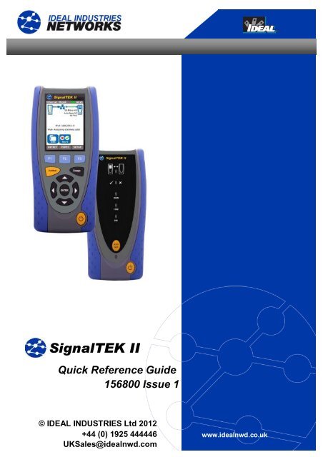 SignalTEKÂ® II Quick Reference Guide - Ideal Industries Inc.