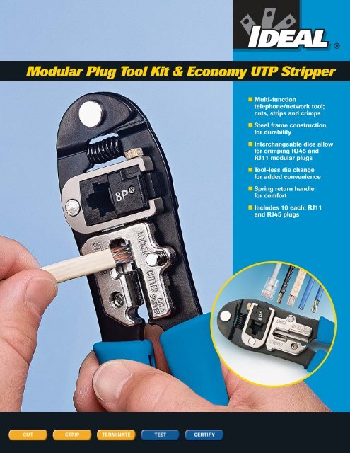 Modular Plug Tool Kit & Economy UTP Stripper - Ideal Industries Inc.