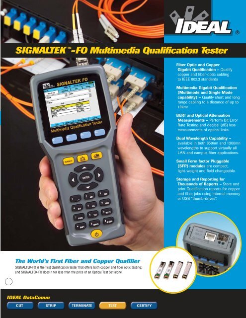 SIGNALTEKâ ¢-FO Multimedia Brochure - Ideal Industries Inc.