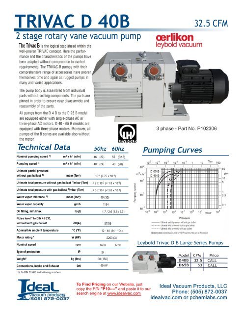 trivac d 40b - Ideal Vacuum Products