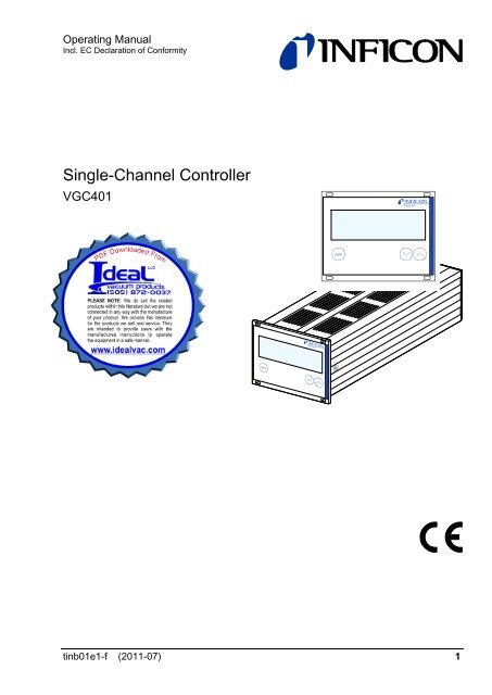 INFICON Vacuum Pressure Gauge Controller VGC401