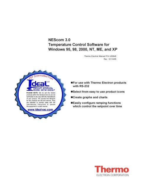 NESLAB NEScom 3.0 Temperature Control Software Manual