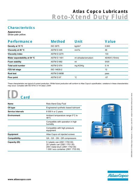 Atlas Copco Lubricants