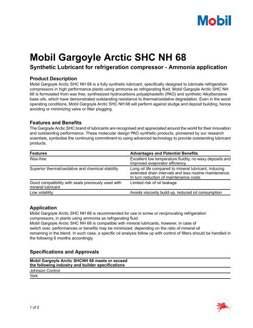 Mobil Gargoyle Arctic SHC NH 68 - IDS Refrigeration