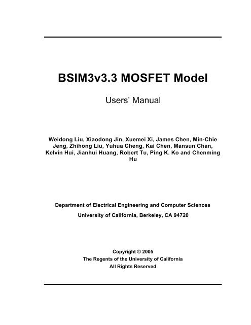 BSIM3v3.3 MOSFET Model