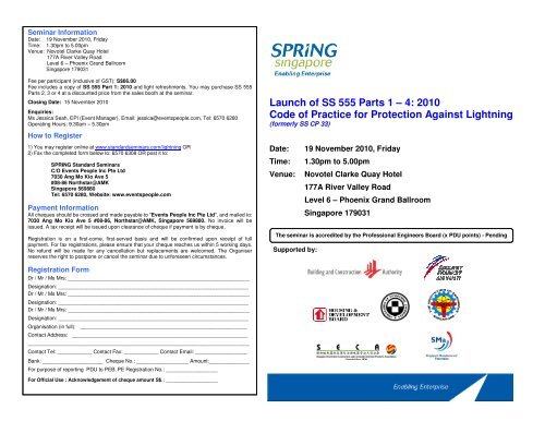 Launch of SS 555 Parts 1-4:2010 Code of Practice for Protection ...