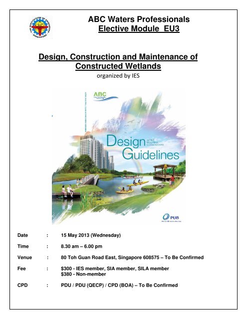 ABC Waters Professionals Elective Module EU3 Design ...