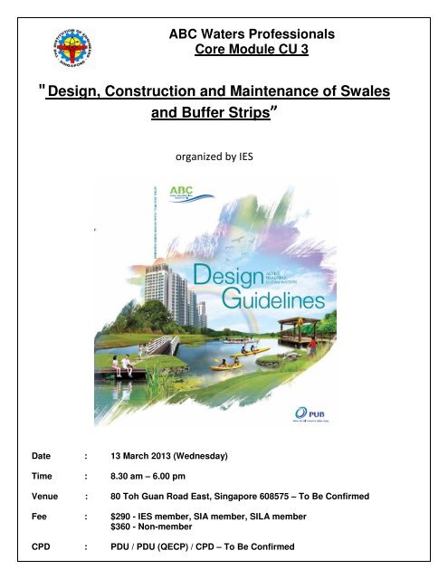 ABC Waters Professionals Course Core module CU3 (3rd Run)