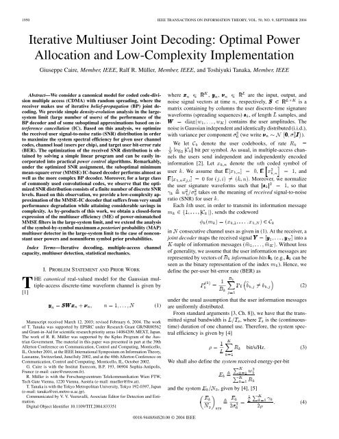 Iterative Multiuser Joint Decoding Optimal Power Ieee Xplore 
