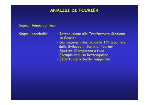 Introduzione alla Trasformata Continua di Fourier