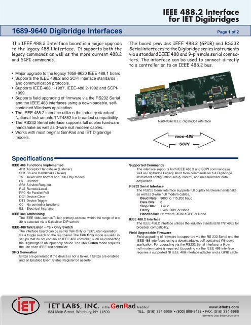 Datasheet - IET Labs, Inc.