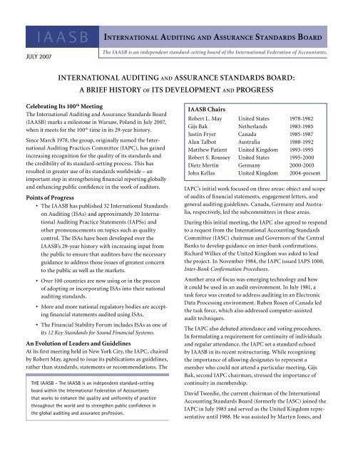 IAASB Brief History Final.indd - IFAC