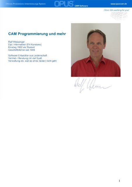 CAM Workflow - Opus Entwicklungs und Vertriebs GmbH