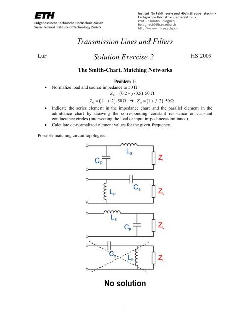 Transmission Lines And Filters Solution Exercise 2 No Solution