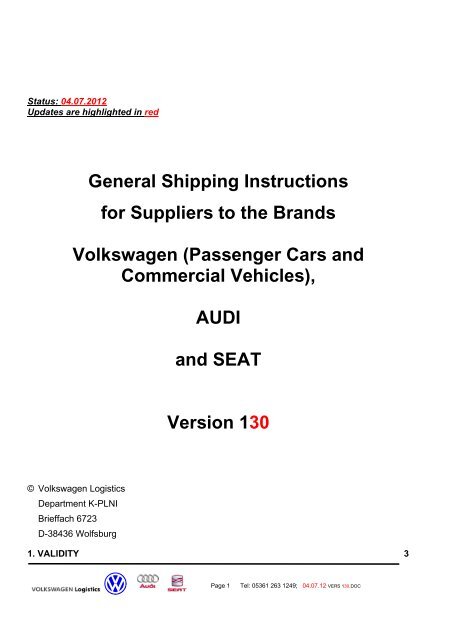 General Shipping Instructions for Suppliers to the Brands ...