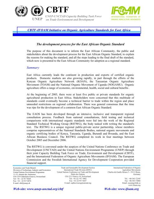 CBTF-IFOAM Initiative on Organic Agriculture Standards for East ...