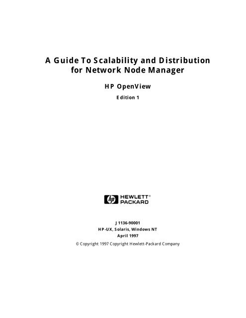 A Guide To Scalability and Distribution for Network Node Manager