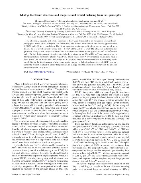KCrF3: Electronic structure and magnetic and orbital ordering from ...