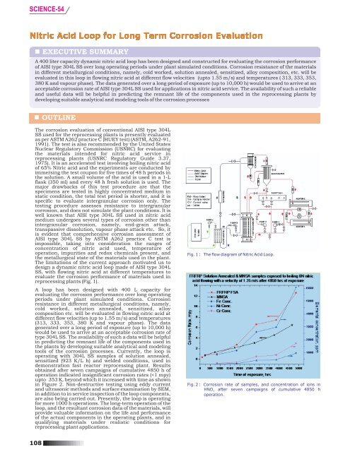 Nitric Acid Loop for Long Term Corrosion Evaluation