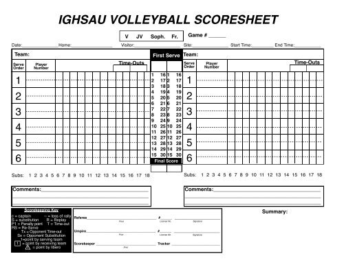 Download Volleyball Scoresheet