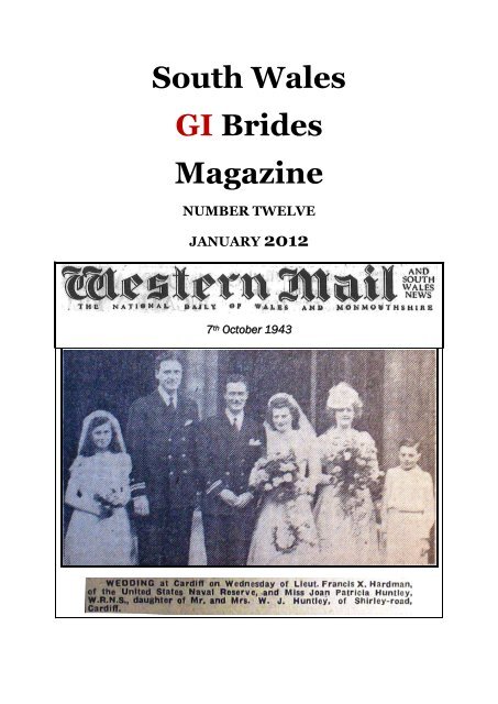 South Wales GI Brides Magazine - American War Bride Experience