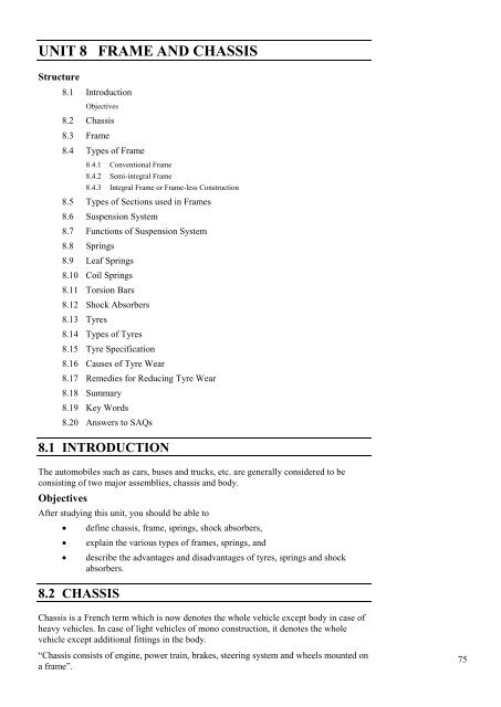 Frame and Chassis - IGNOU