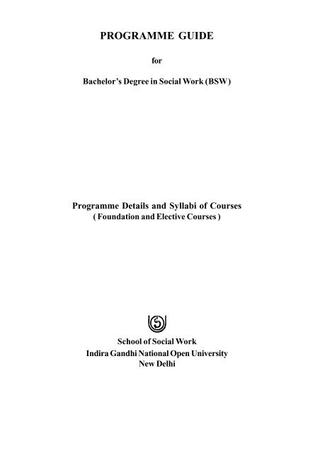 programme guide ignou bcom