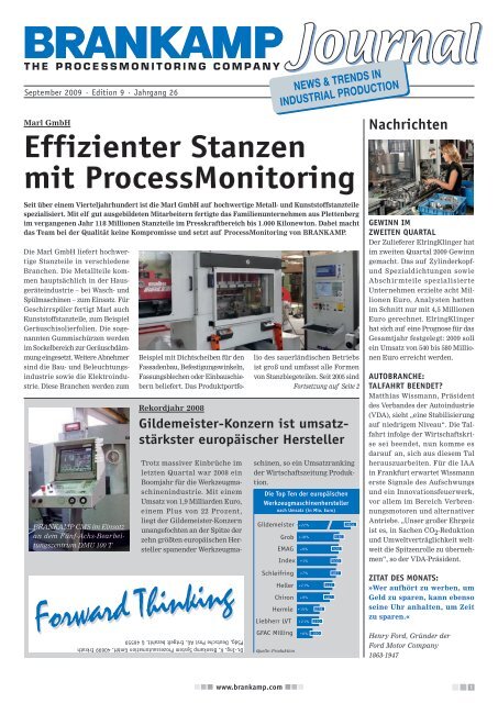 Effizienter stanzen mit ProcessMonitoring - BRANKAMP