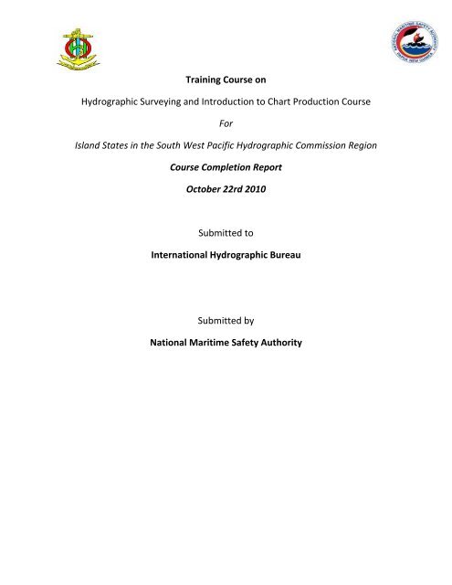 Training Course on Hydrographic Surveying and Introduction ... - IHO