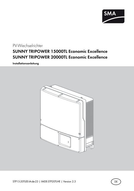 Installationsanleitung - SMA Solar Technology AG