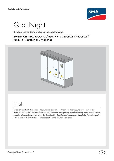 Q at Night - SMA Solar Technology AG
