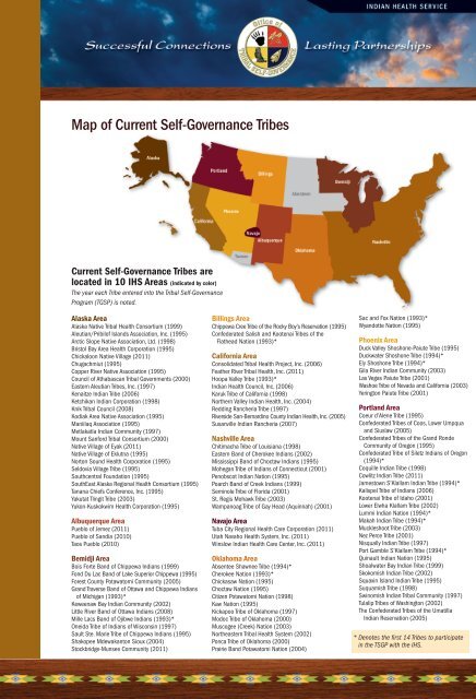 Map of Current Self-Governance Tribes - Indian Health Service