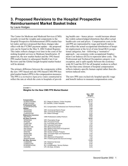 3. Proposed Revisions to the Hospital ... - IHS Global Insight