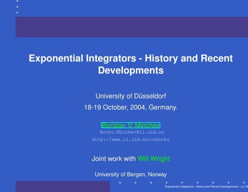 Exponential Integrators - History and Recent Developments