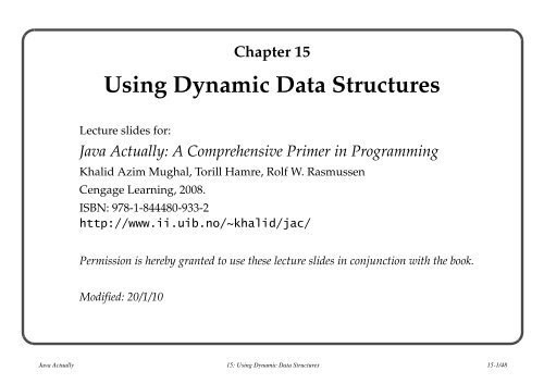 Chapter 15 Using Dynamic Data Structures