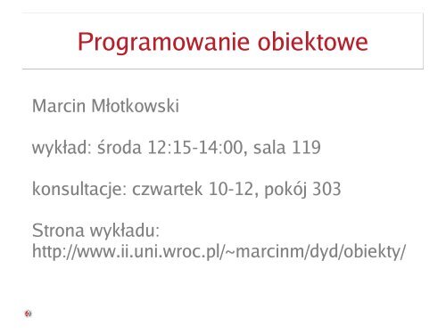 Programowanie obiektowe