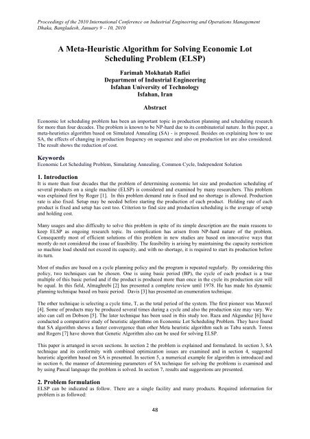 A Meta-Heuristic Algorithm for Solving Economic Lot ... - IEOM