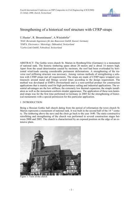 Strengthening of a historical roof structure with CFRP ... - Carbo-Link