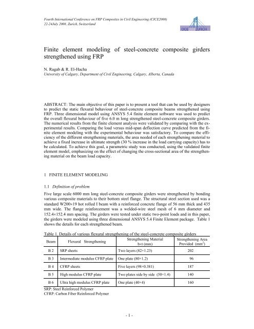 Finite Element Modeling Of Steel Concrete Composite Girders